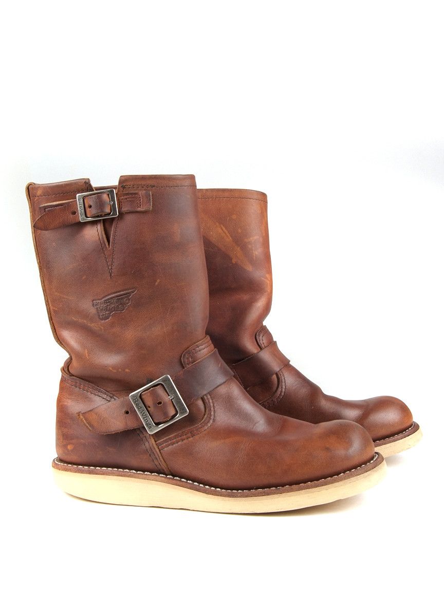 Red Wing Vintage Distressed Red Wing 2971 Engineer Boots Sz 38.5 | Grailed