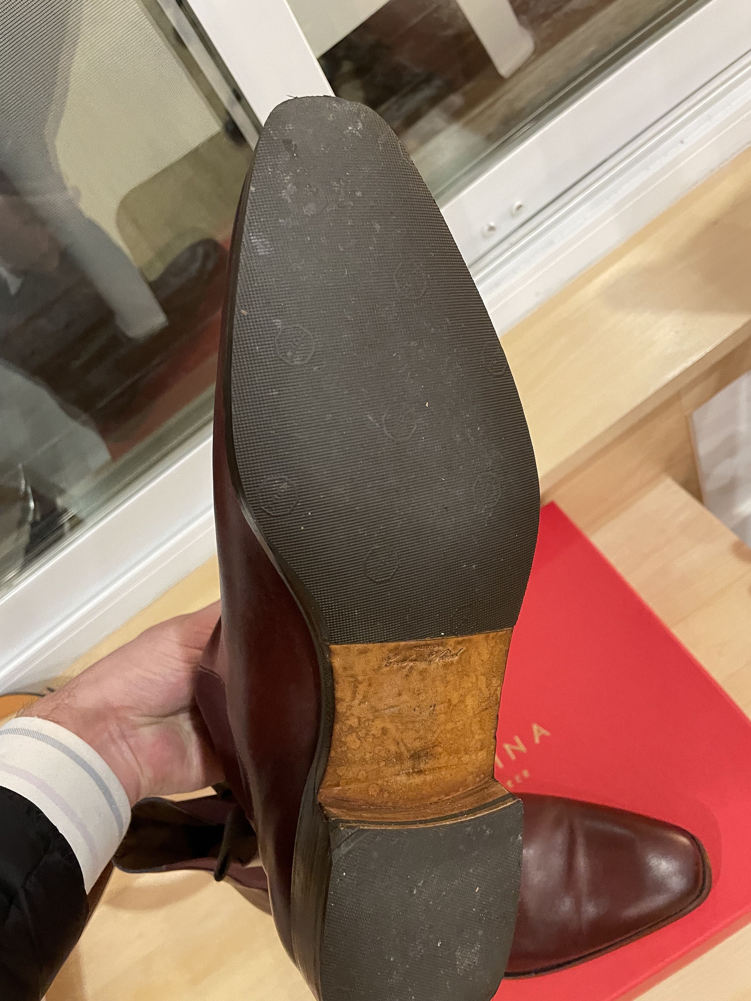 Carmina Wholecut Chelsea Boots Rain in Burgundy (with Belt) | Grailed