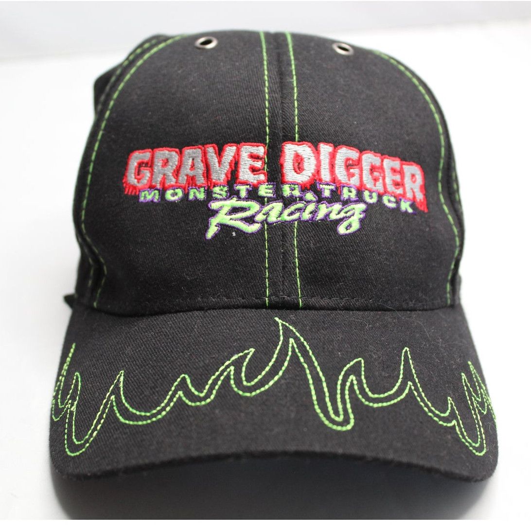 Vintage Grave Digger Monster Truck Racing Green Flame Hat | Grailed