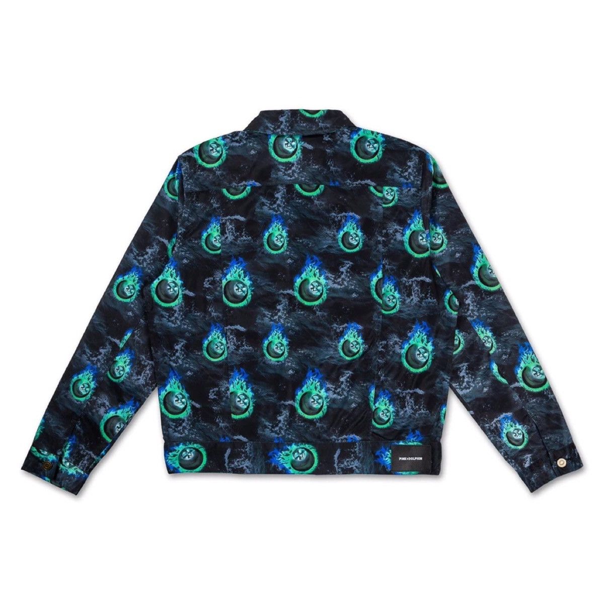 Pink Dolphin PINK+DOLPHIN Men's 8-Ball Flame Trucker Jacket Retail ...