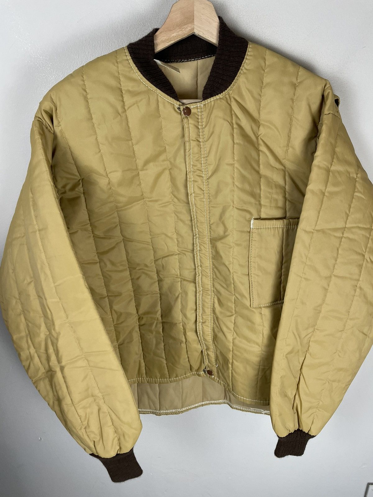Streetwear × Vintage Vintage 1960s Puffer Tan Quilted Jacket | Grailed