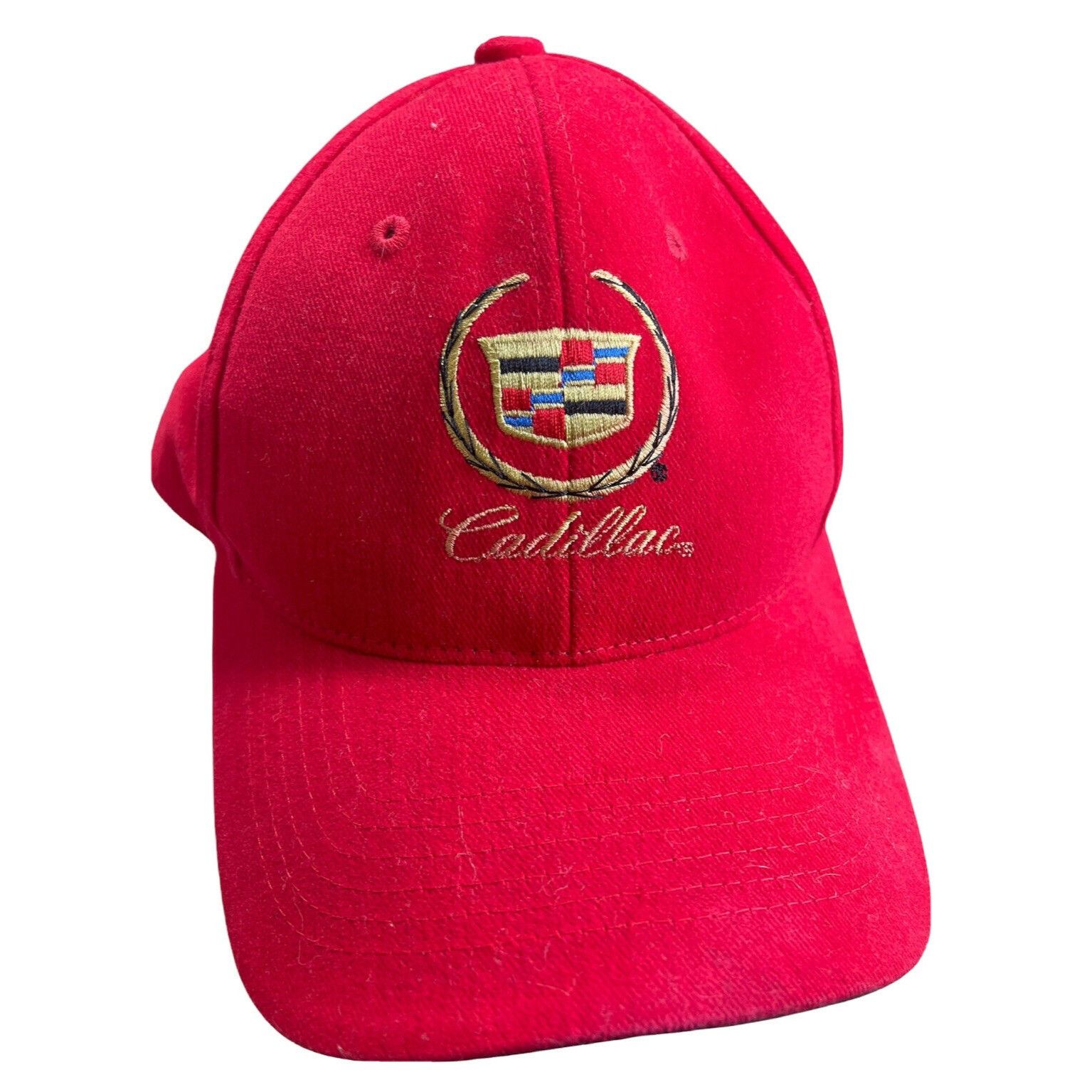 Vintage Cadillac Red Snapback Hat Trucker Cap with Logo 90's /20 | Grailed