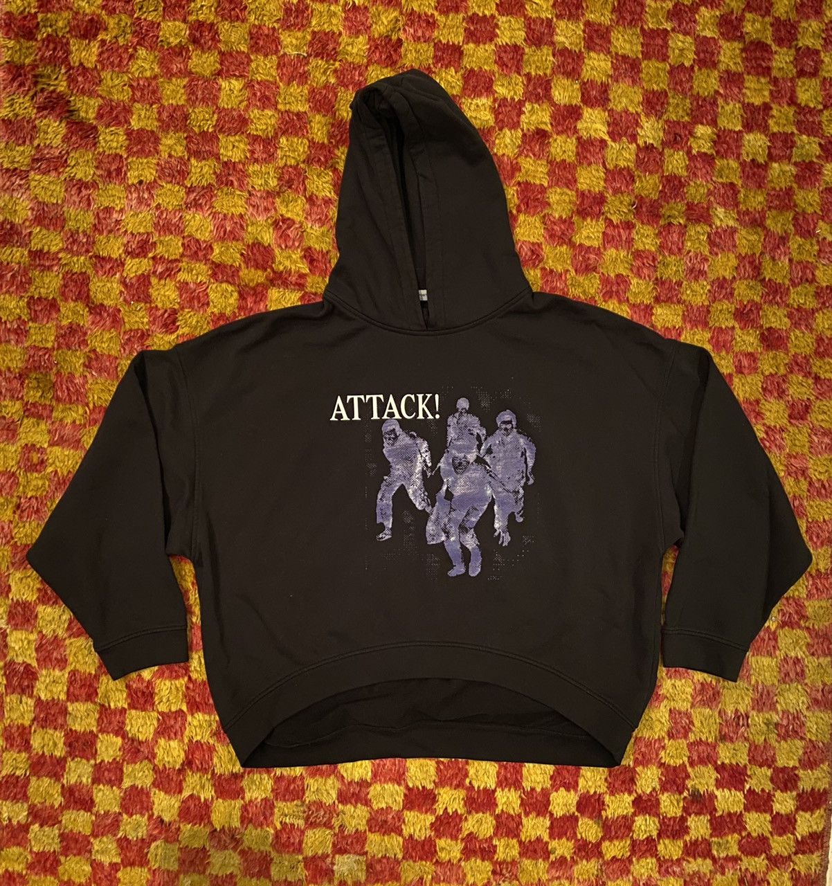 Japanese Brand FFFPS ‘Attack’ Round-Hem Hoodie Dust Grey ...