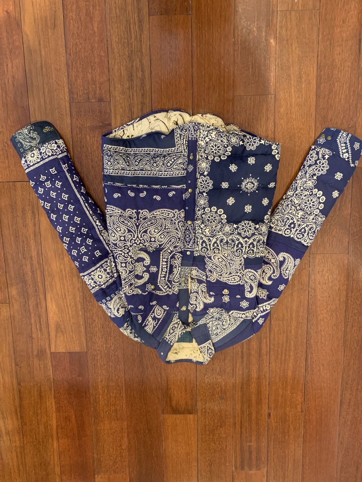 Visvim ICT Kerchief Down Jacket Navy Bandana | Grailed