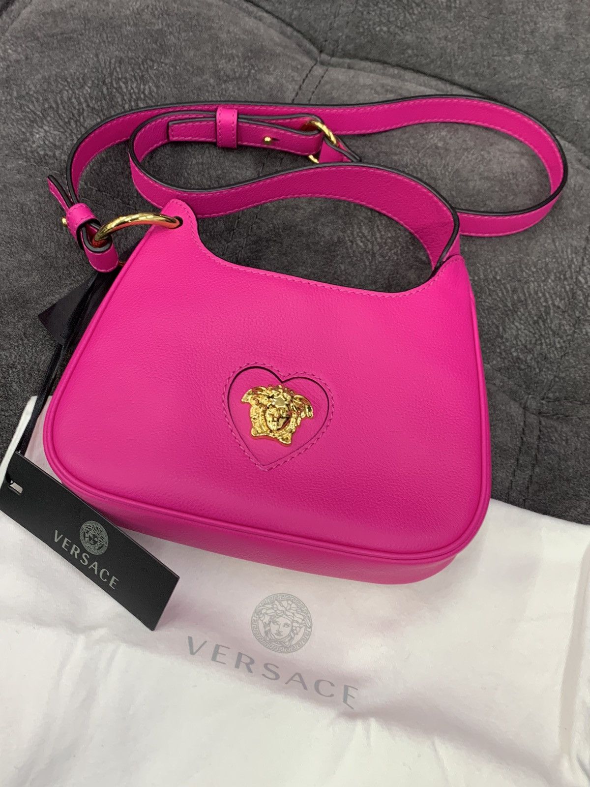Versace Authentic New Versace Bag Hobo Leather Medusa Logo Pink | Grailed
