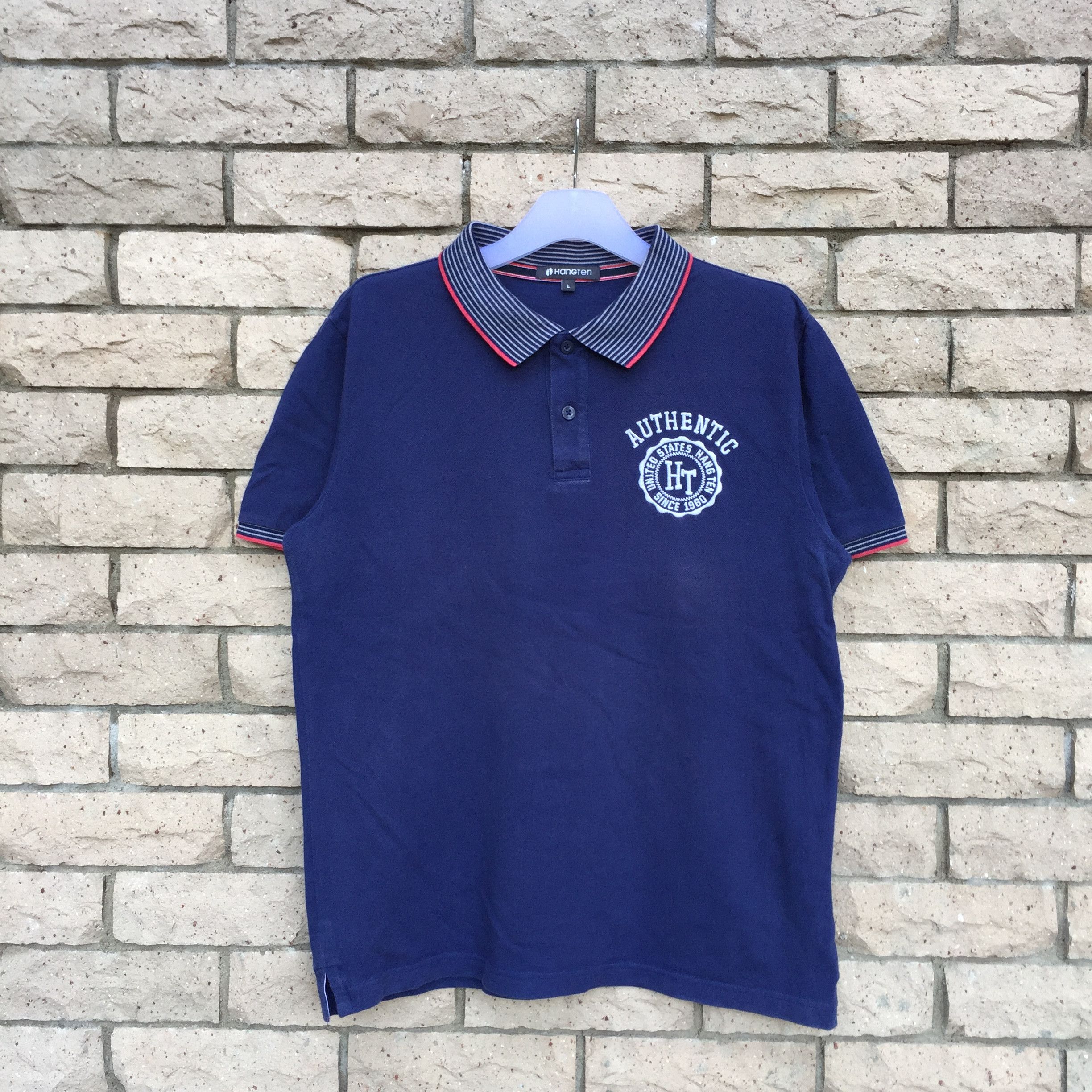 Hang Ten HANG TEN Polo Shirt Spell Out Embroidered Logo | Grailed