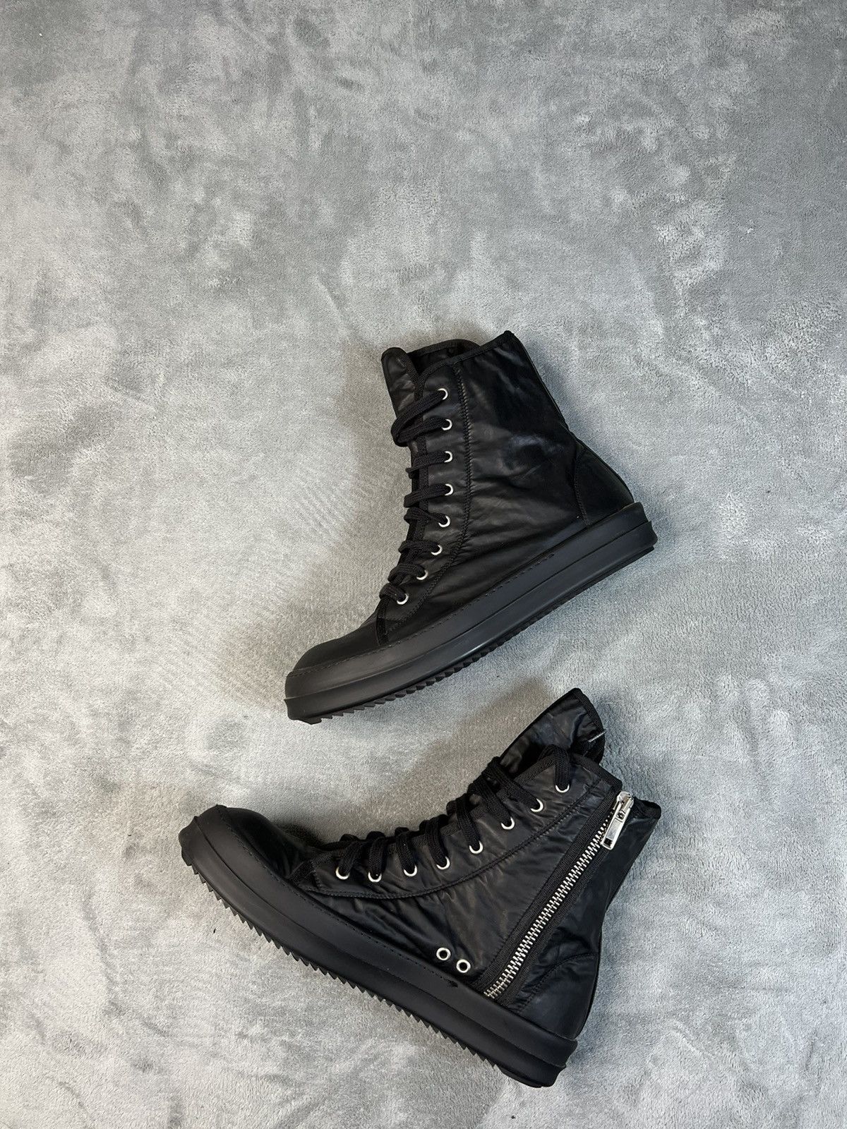 Rick Owens DRKSHDW FW15 SPHINX VEGAN SNEAKERS IN BLACK | Grailed