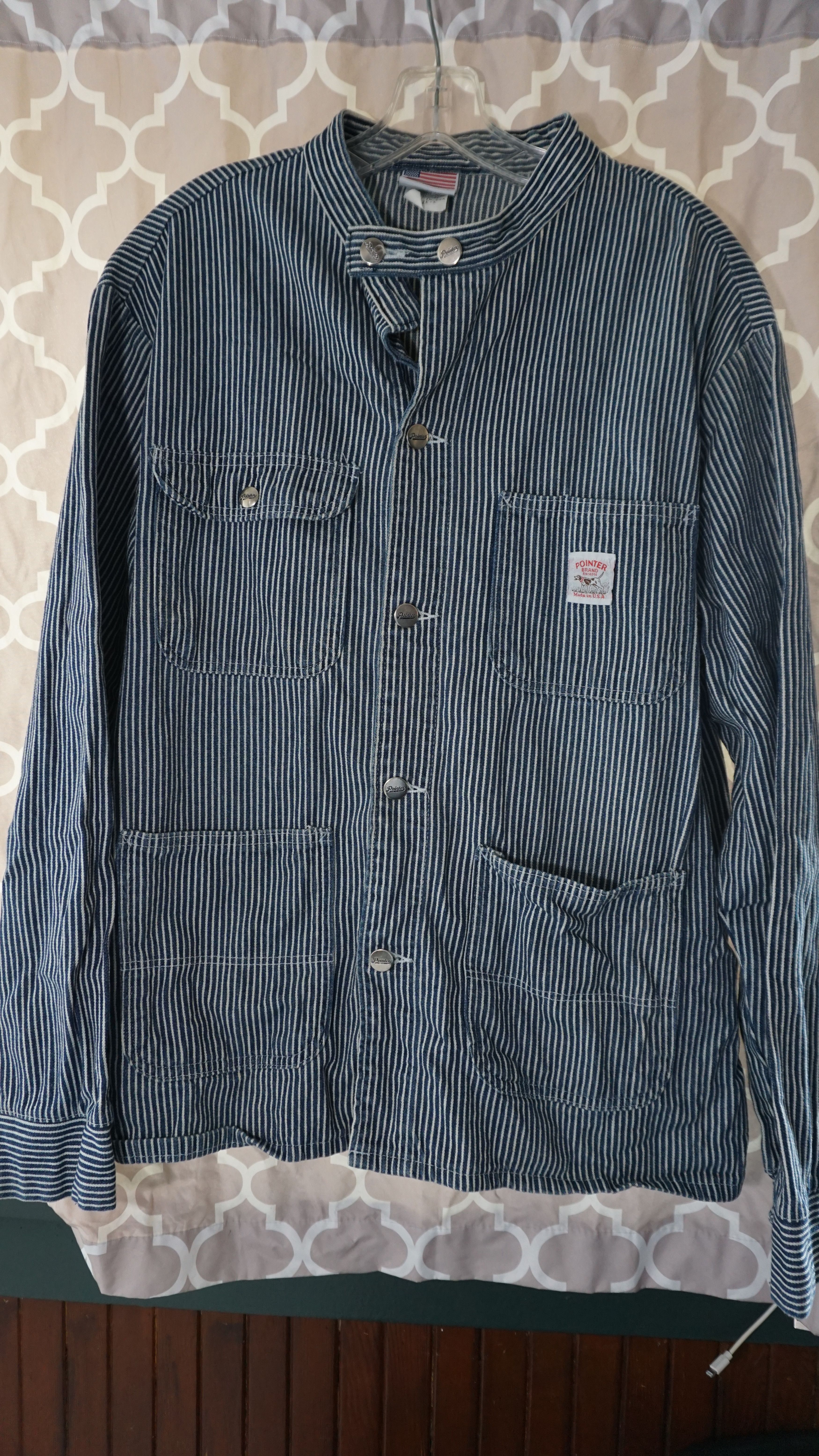 L.C. King × Pointer Pointer Brand Hickory Stripe Wabash Shop Jacket ...