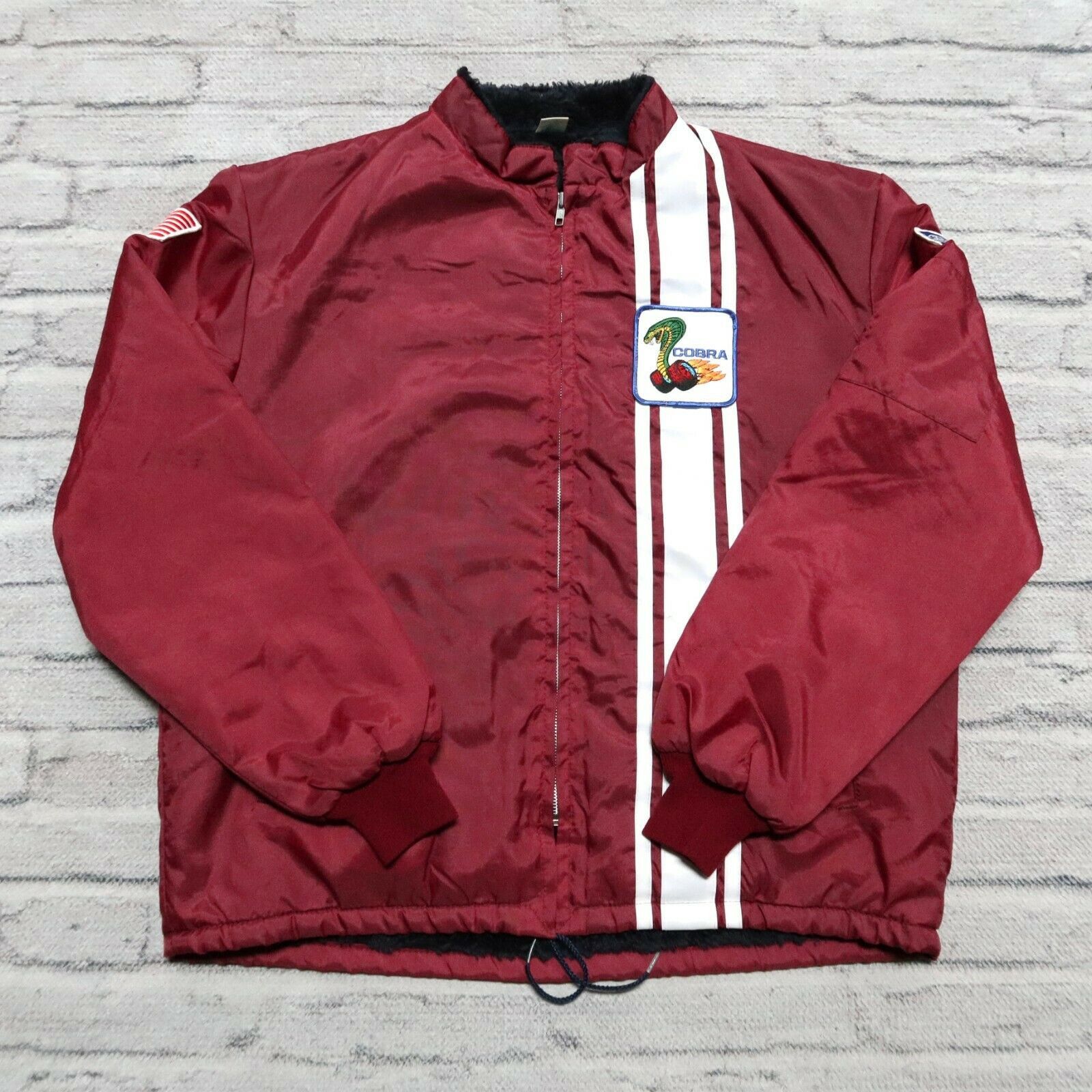 Ford Vintage Ford Mustang Cobra Shelby Racing Jacket XL Maroon Rare ...