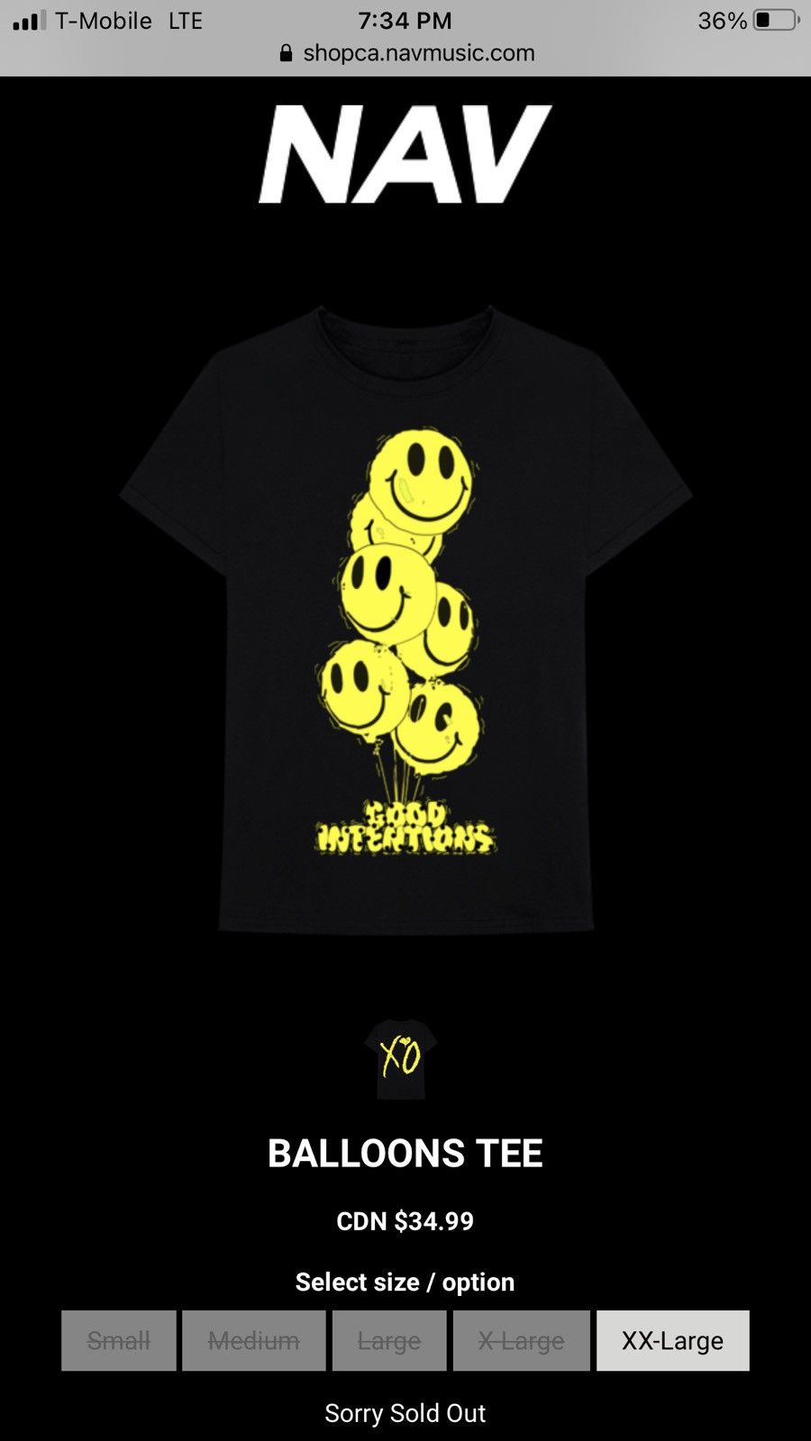XO Nav x XO Balloons Tee | Grailed