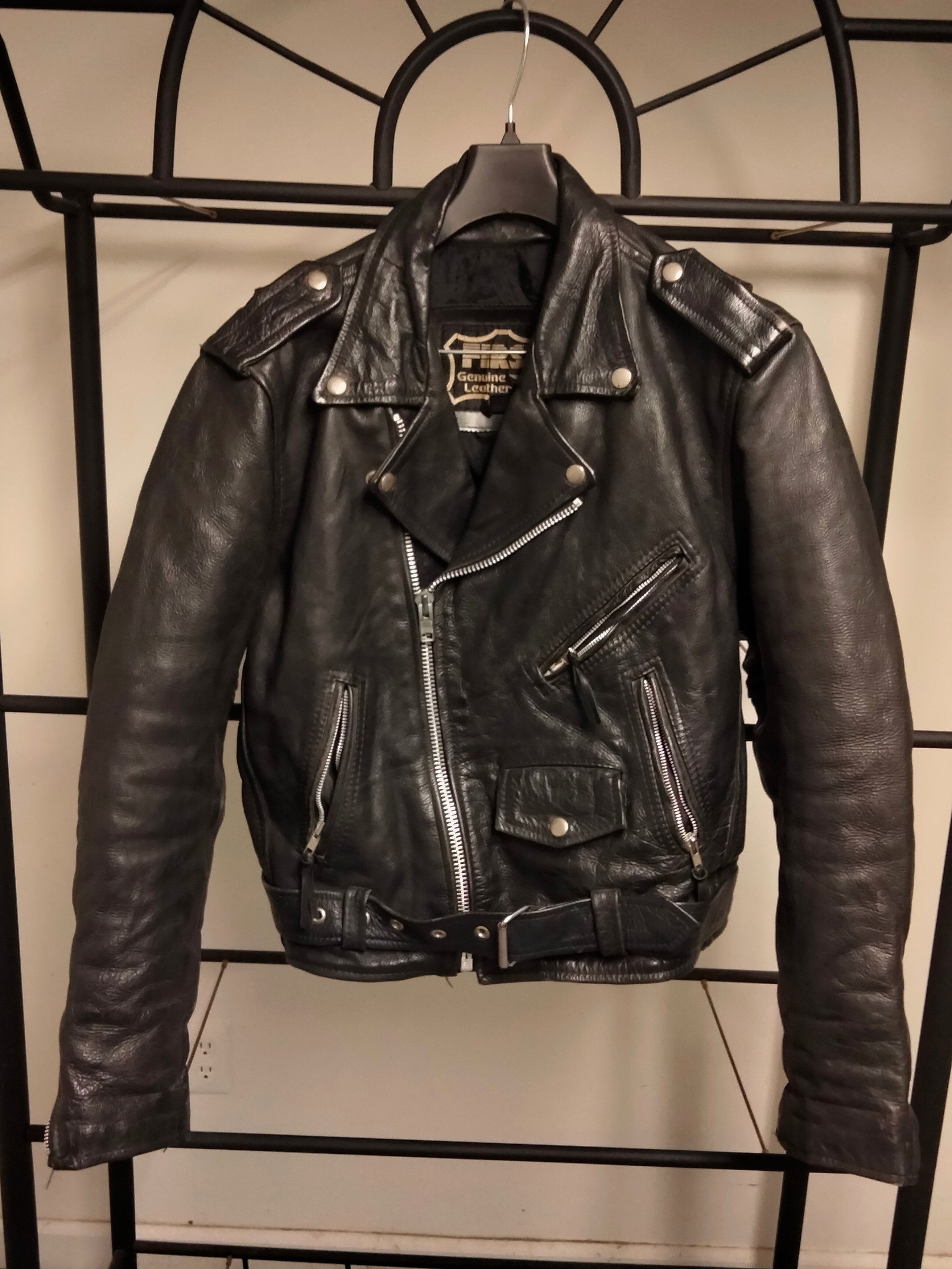 First Gear LAST DROP $225 TOTAL! First Leather Motorcycle jacket sz M ...