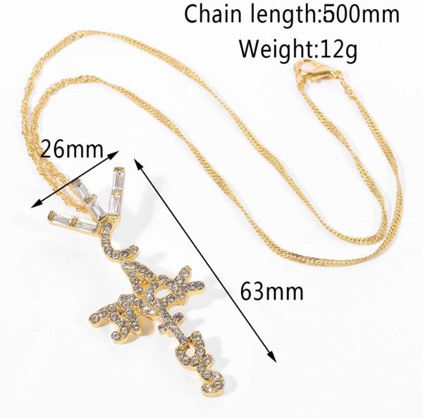 Travis Scott Gold Color travis scott Cactus Jack Diamond Pendant ...
