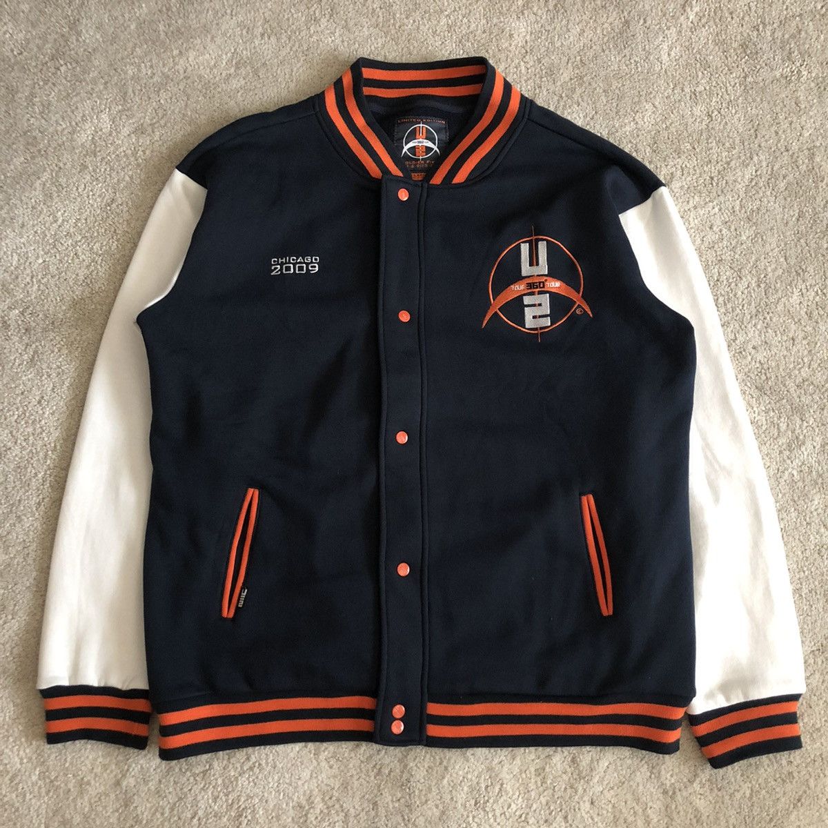 Band Tees × Streetwear U2 360 Tour 2009 Limited Edition Varsity Jacket ...