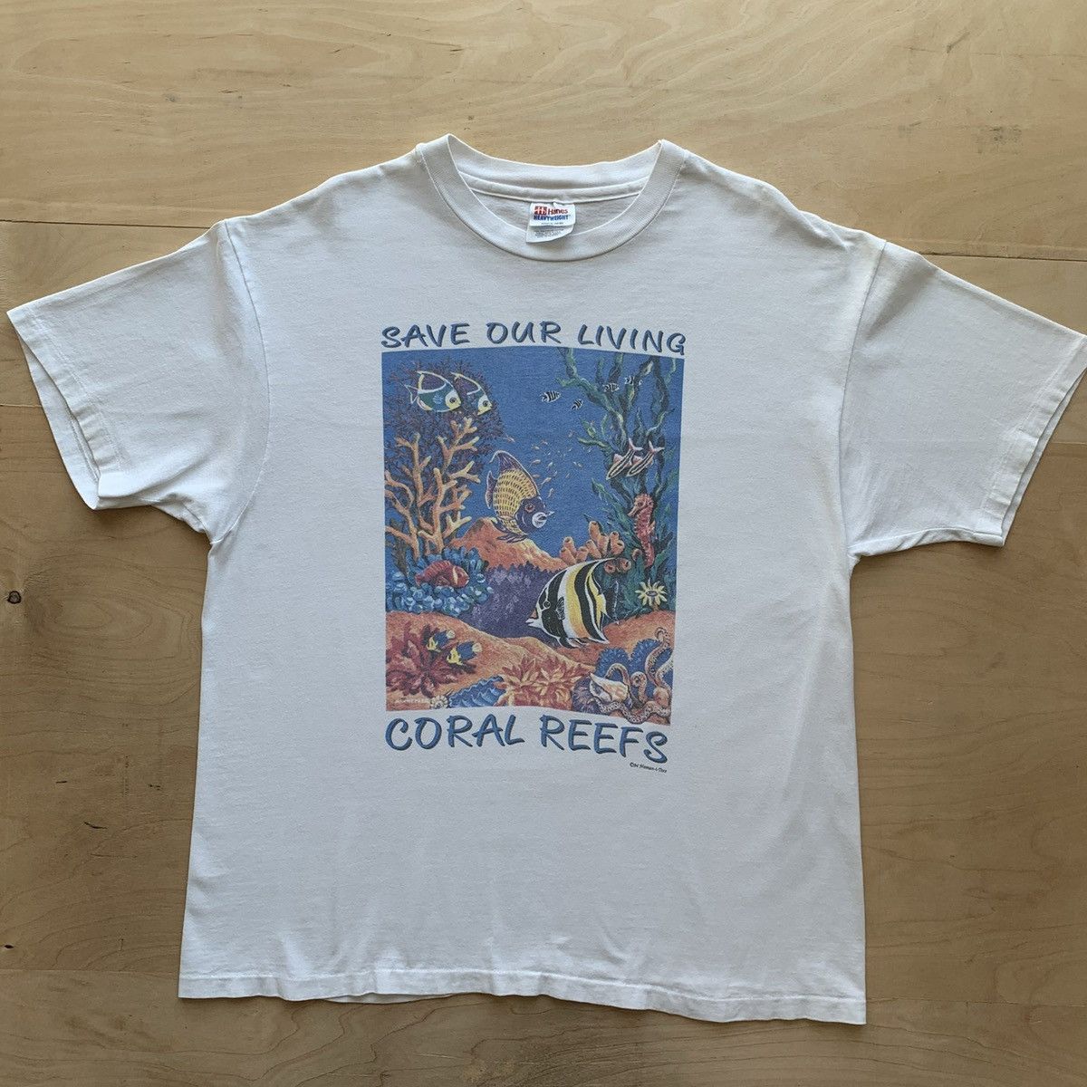 Made In Usa × Vintage Save Our Living Coral Reefs Vintage Shirt 90s ...