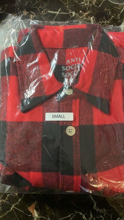 Anti Social Social Club Anti Social Social Club ASSC Red Flannel Shirt ...
