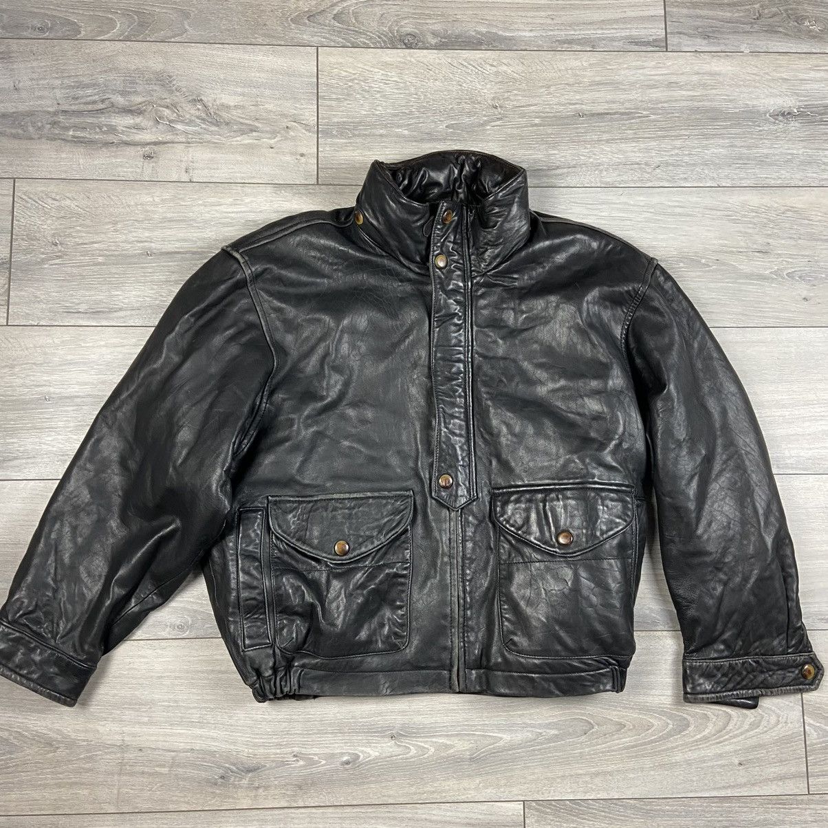 Genuine Leather × Leather Jacket × Nautica Nautical Leather lined ...