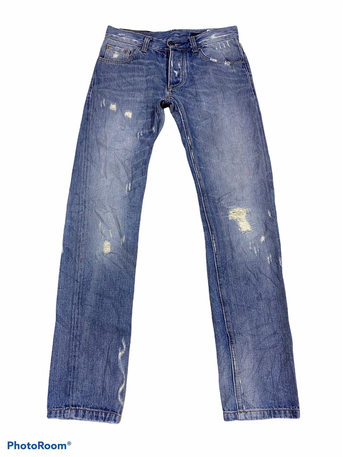 Japanese Brand Japanese Brand Distressed Hamaki-Ho Straight Fit Denim ...