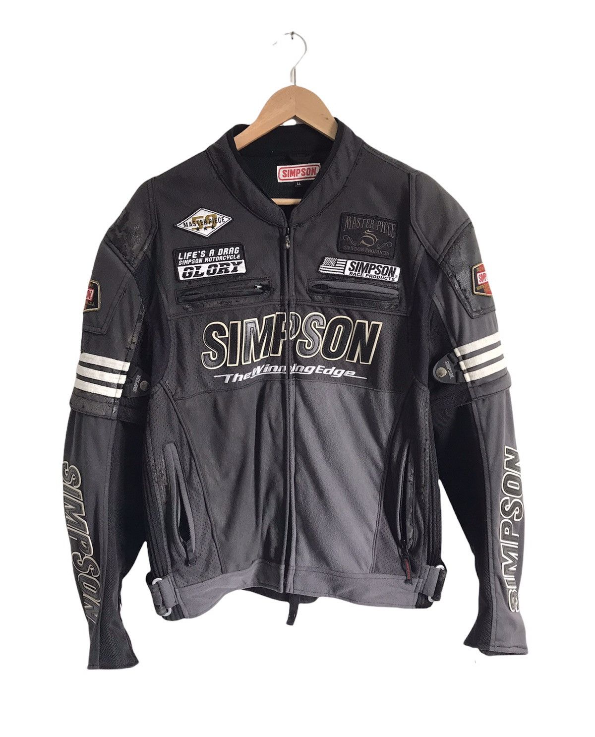 Vintage Distressed Simpson Motorbike Motorcycle Racing Jacket | Grailed