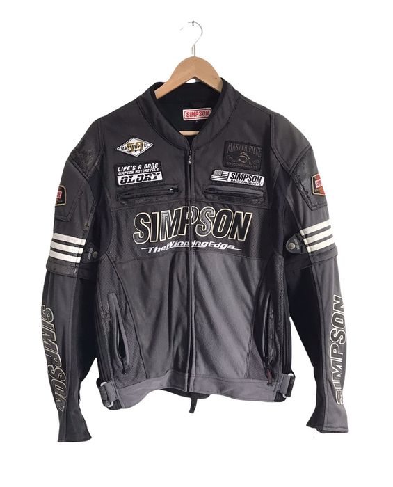 Vintage Distressed Simpson Motorbike Motorcycle Racing Jacket | Grailed