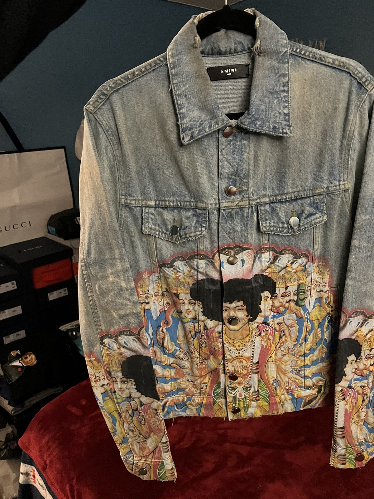 Jimi Hendrix Amiri Jimi Hendrix Denim Jacket | Grailed