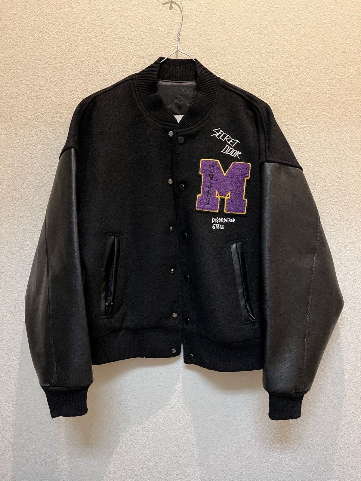 Custom Mr. enjoy the money letterman varsity leather jacket patches ...