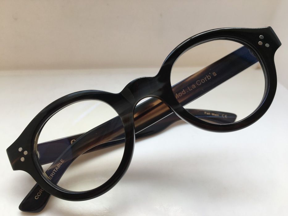 Lesca Lunetier MOD CORBUSIER ARCHITECT GENUINE HORN EYEGLASSES ...