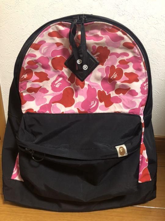 Bape A BATHING APE Bape Camo Pattern Rucksack Black / Pink | Grailed