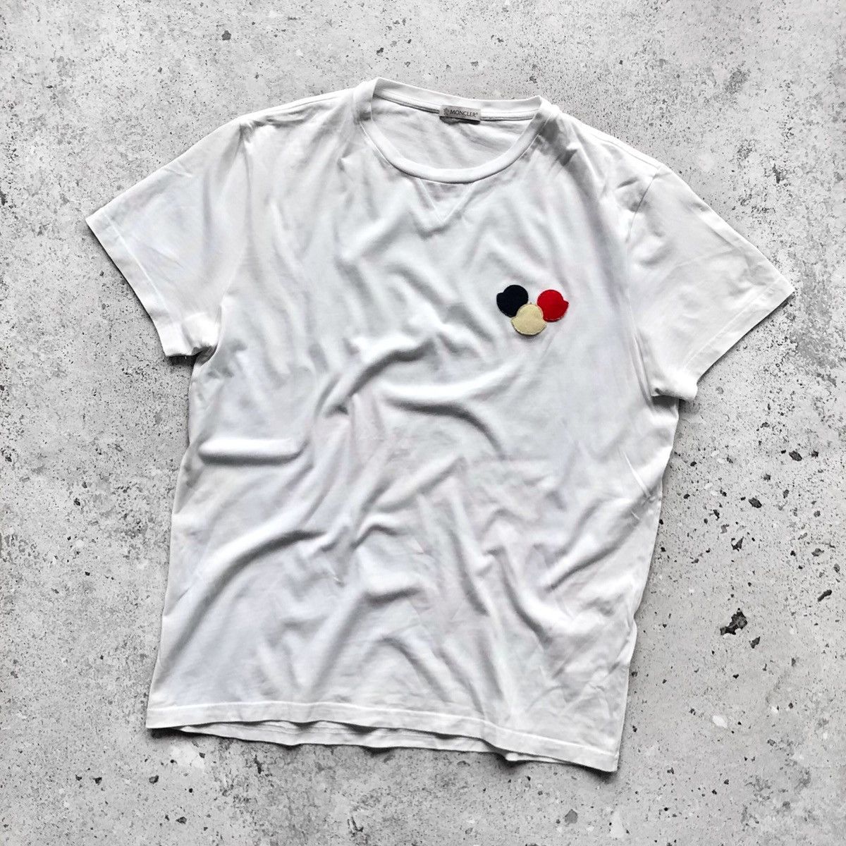 Moncler Moncler White Triple Logo T-Shirt | Grailed