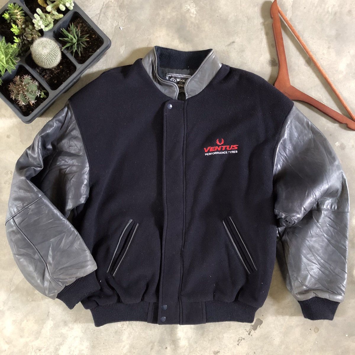 Vintage Steal💫 Wool & Cashmere Leather Varsity Jacket | Grailed