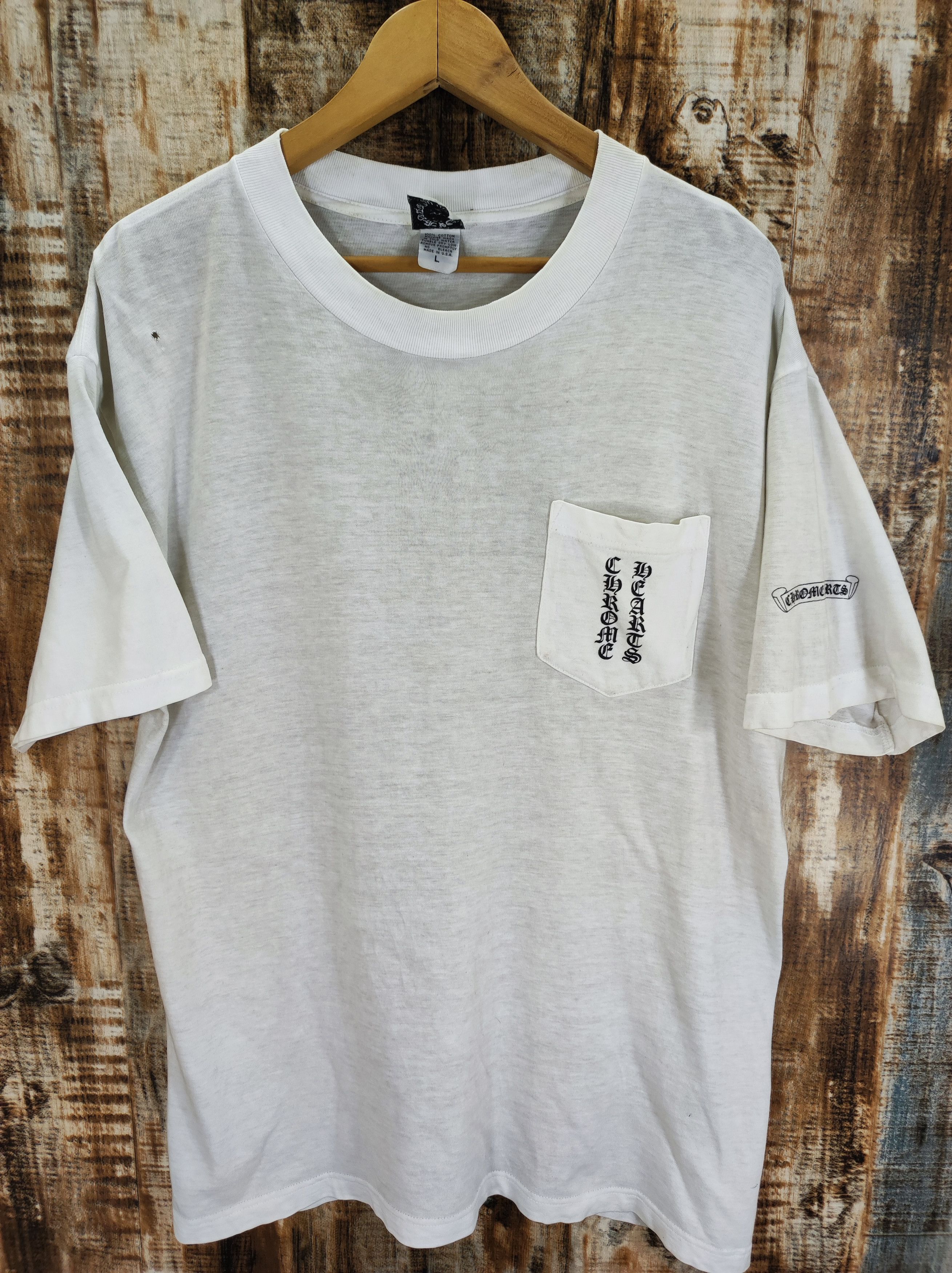 Chrome Hearts × Vintage Chrome Heart USA Vintage Pocket Tee Worn | Grailed
