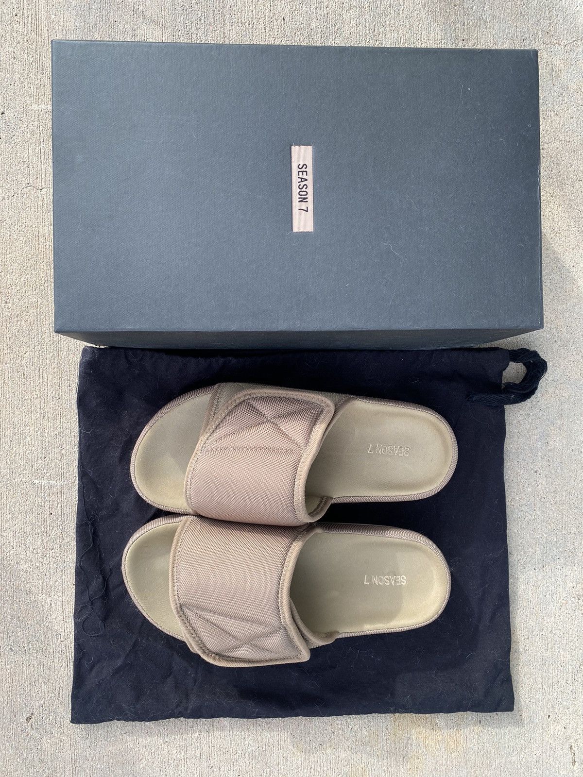 Yeezy Season Yeezy Season 7 Fabric Slide Sand Nylon Slipper | Grailed