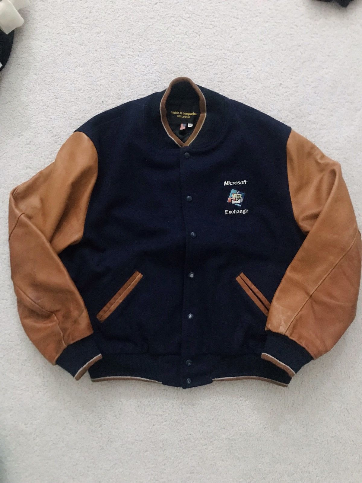 Microsoft × Vintage Microsoft Exchange Vintage 90s Varsity Leather ...