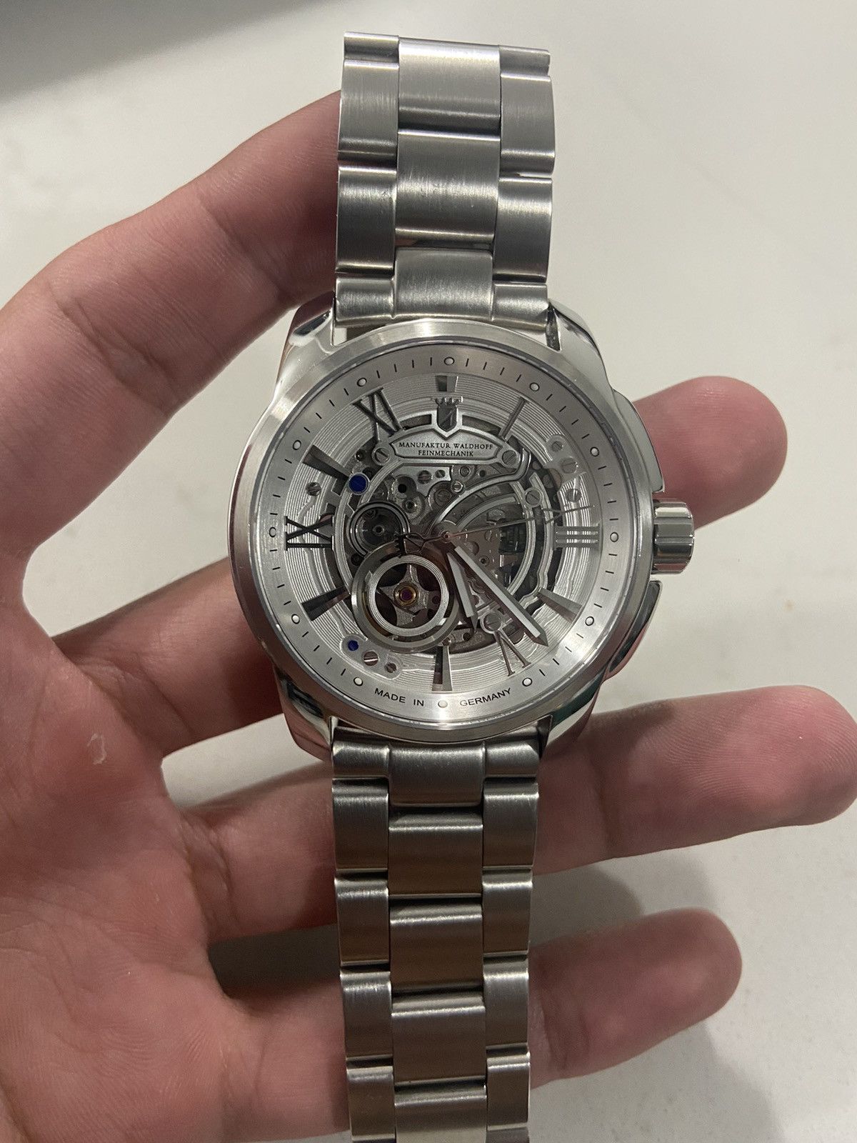 Watches Silver/ skeleton white dial | Grailed