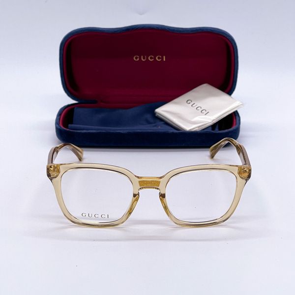 Gucci NEW GUCCI GG0184O 004 EYEGLASSES GUCCI GG01840 YELLOW EYEWEA ...