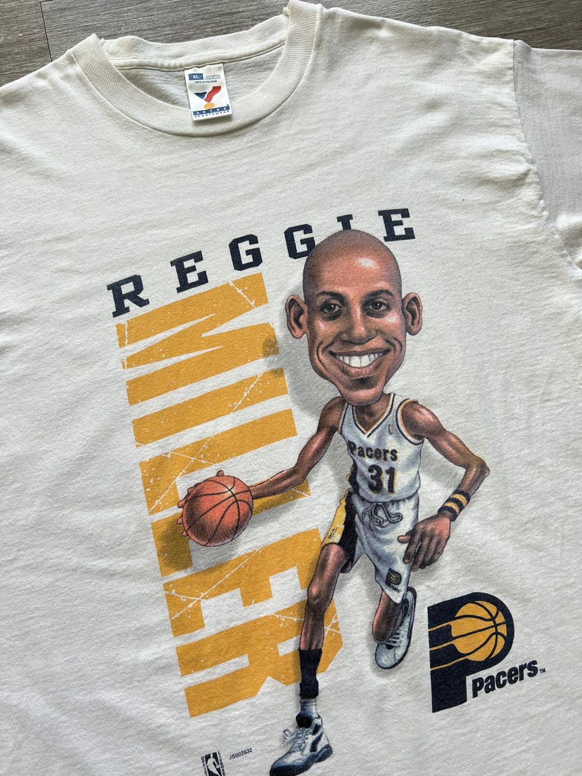 NBA × Vintage Vintage 90s Caricature Indiana Pacers Reggie Miller Shirt ...