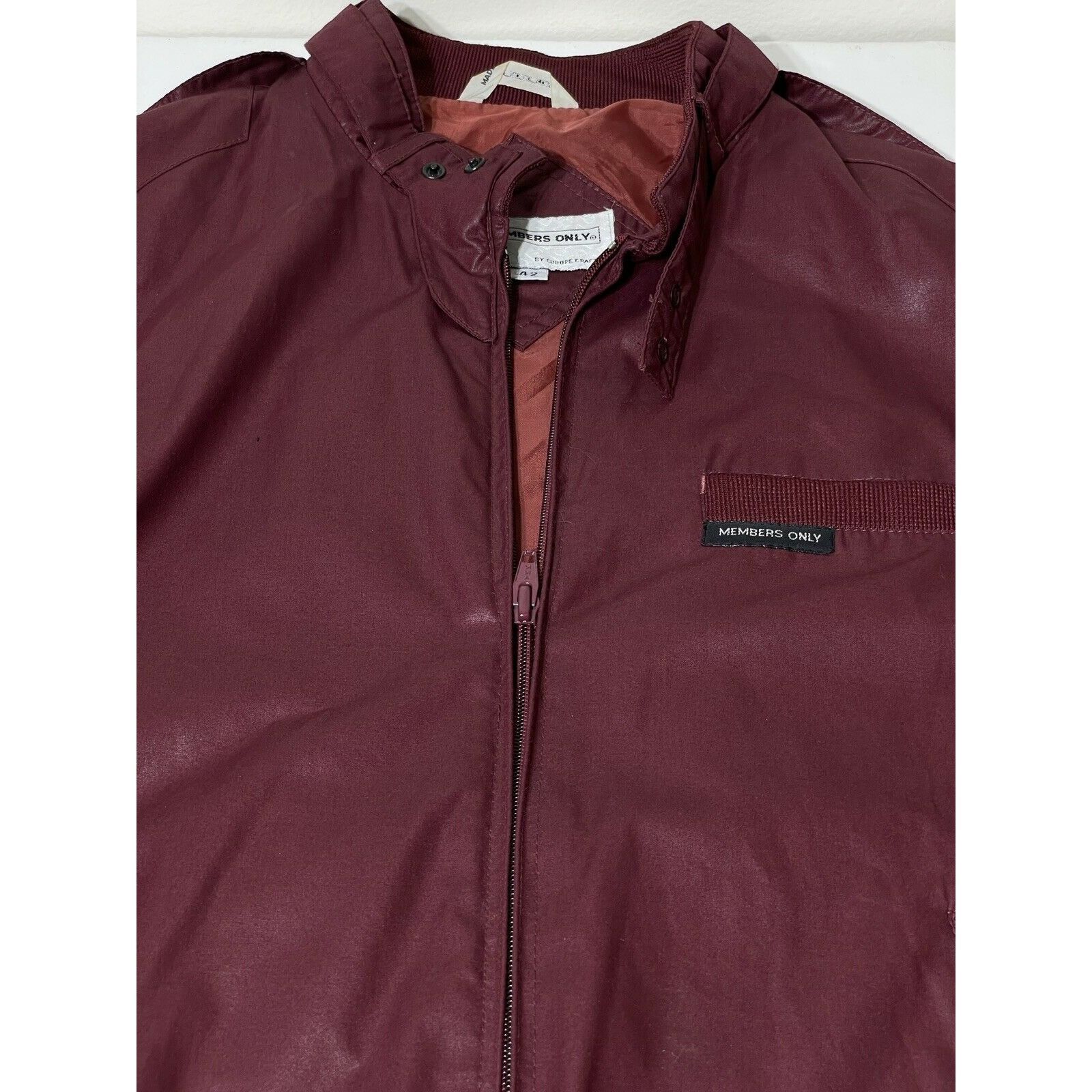 Members Only Vintage Members Only Jackets Rainbow Tag Jacket 42 Maroon ...