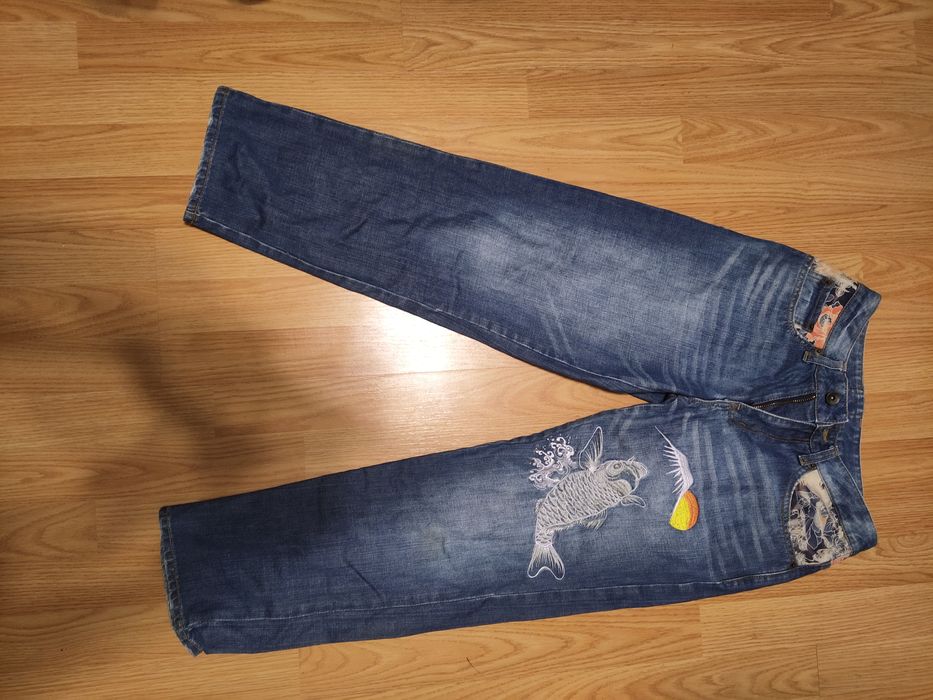 Vintage Japanese X Vintage Koi Fish Embroidered Jeans | Grailed