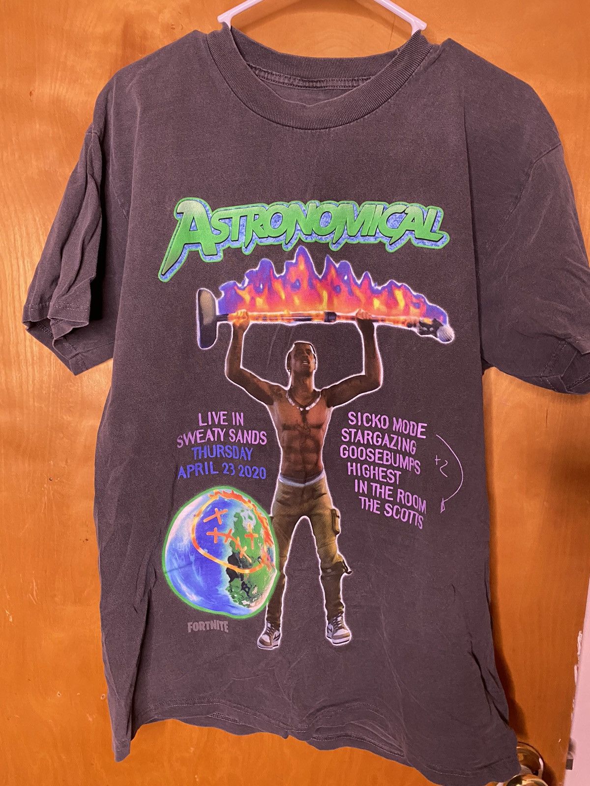 Travis Scott Fortnite x Travis Scott Back Bling T-Shirt Washed Black ...