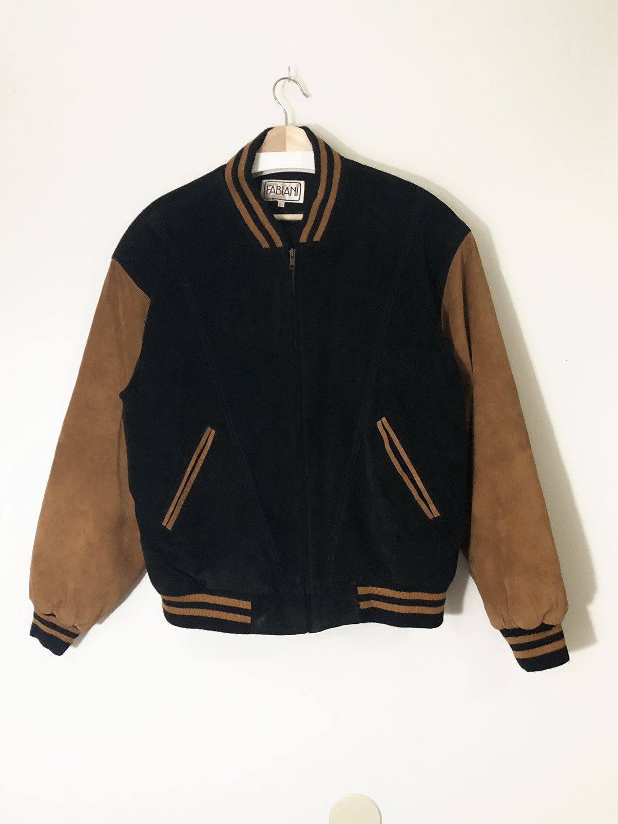 Italian Designers × Streetwear × Vintage Vintage Suede/Leather Varsity ...