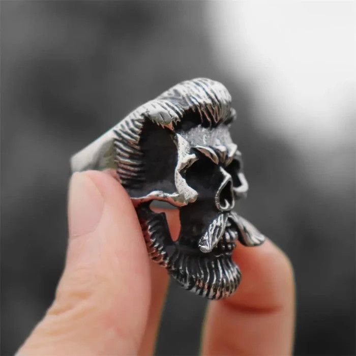 Custom Bearded Skull Ring Rings | Grailed