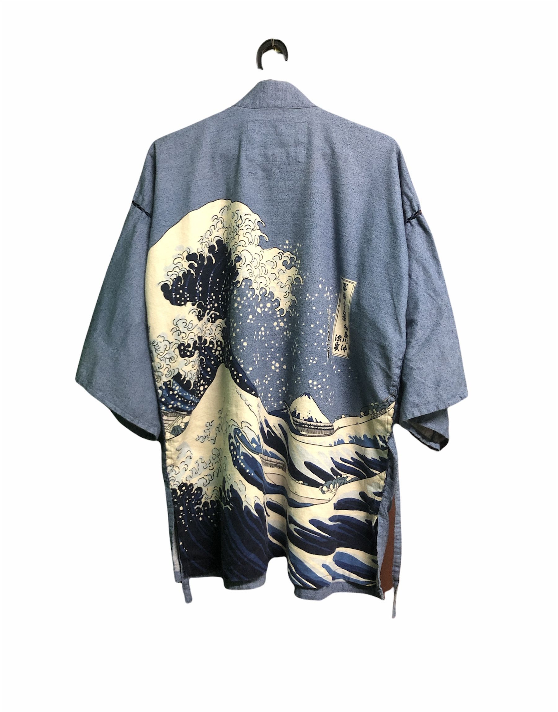 Japanese Brand × Kimono Japan Dragon Kimono Big Ocean Wave Printed ...