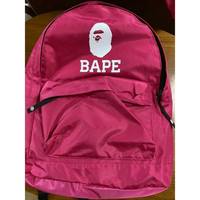 Bape BAPE BACKPACK Logo Pink Book Bag A Bathing Ape New | Grailed