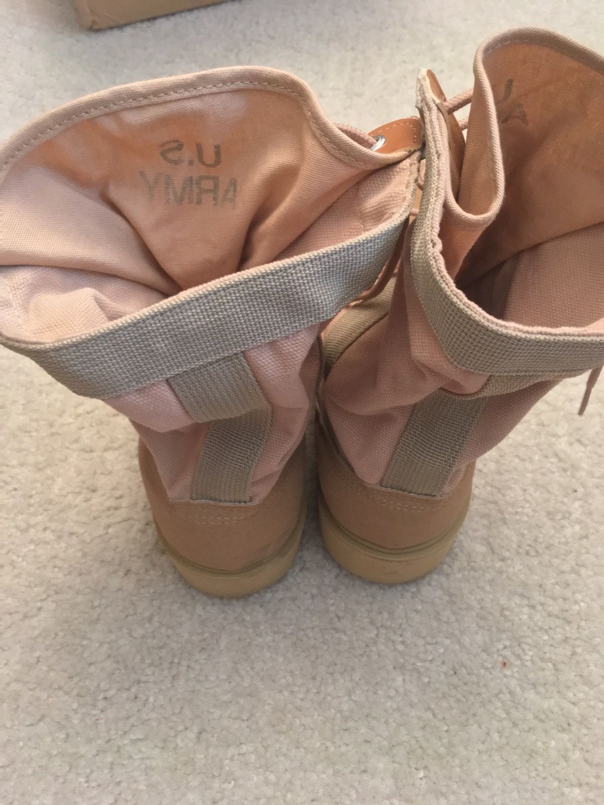 Custom Army Desert Combat Boots Military Beige Khaki Kanye | Grailed
