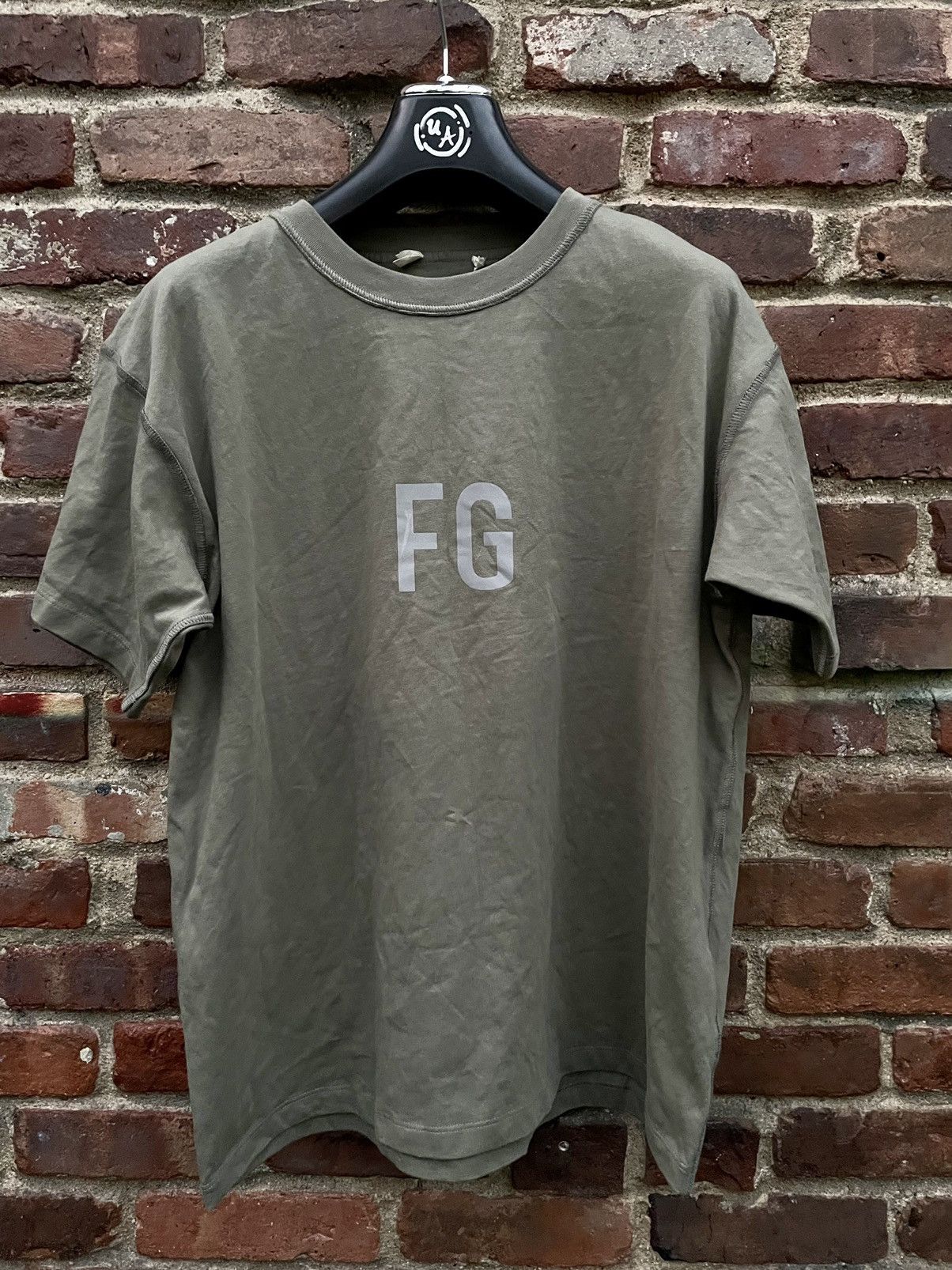 Fear of God GREEN REFLECTIVE FG T-SHIRT | Grailed