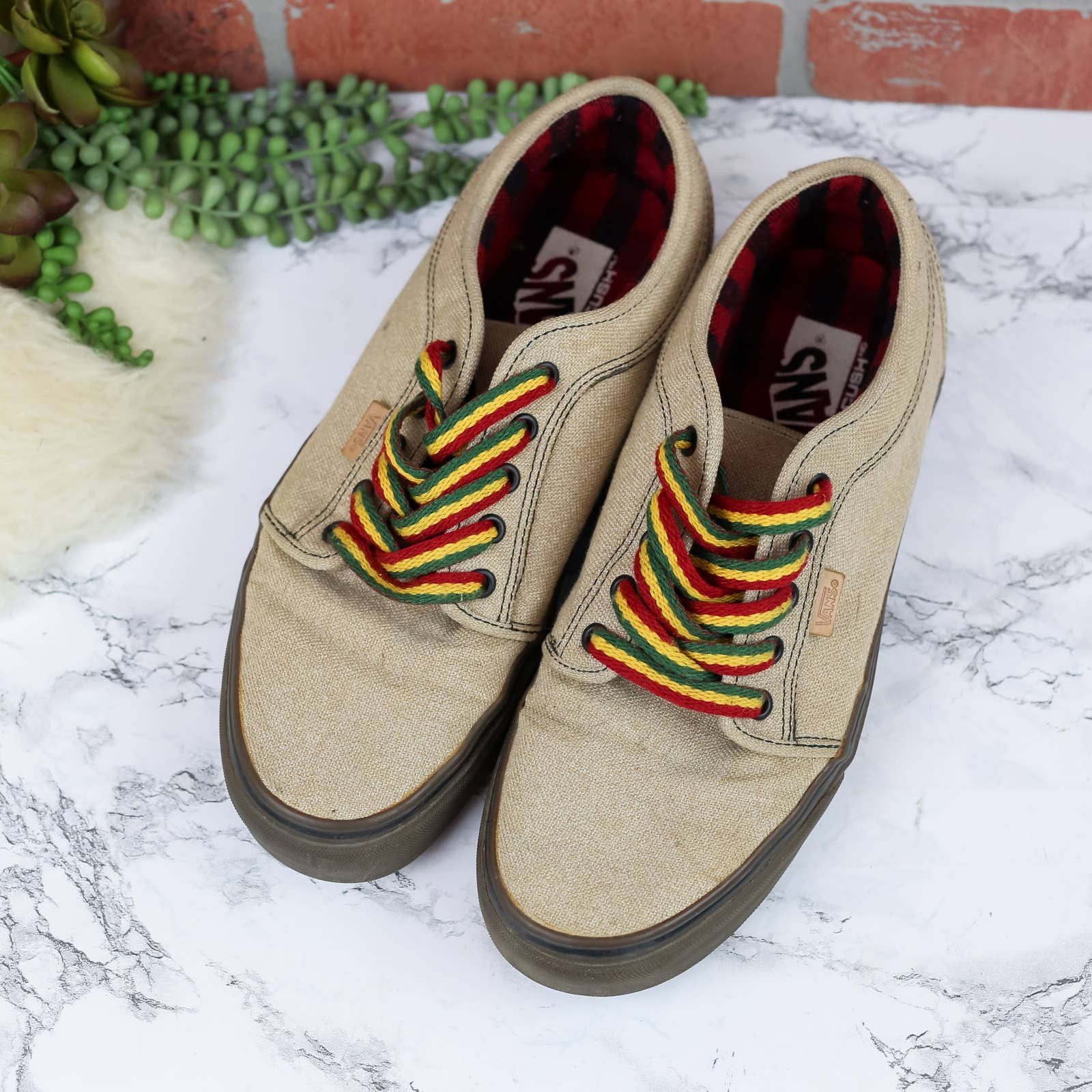 Vans Vans Tan Rasta Lace-Up Chukka Low Oxford Sneakers 10 | Grailed
