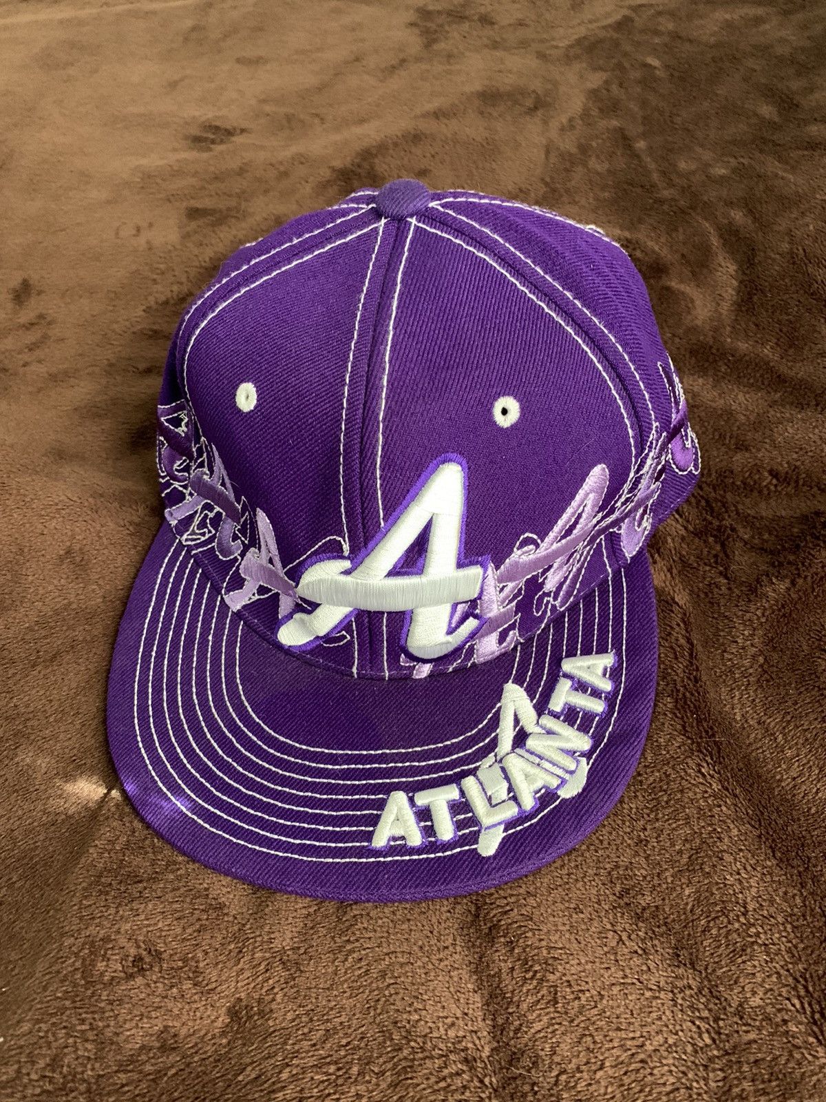 Snap Back × Vintage Atlanta Purple Fitted hat | Grailed
