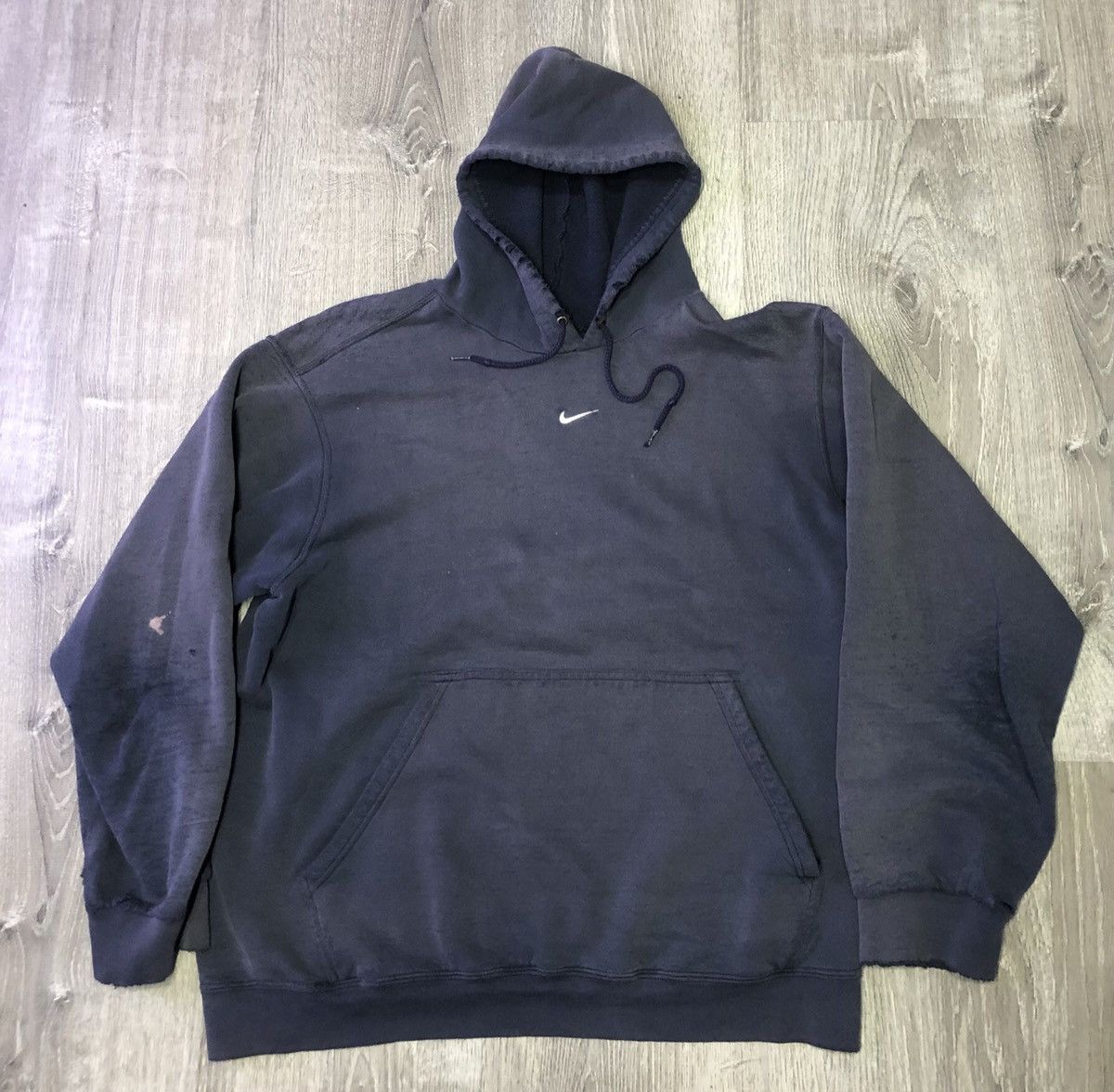 Nike Nike distressed center swoosh hoodie | Grailed