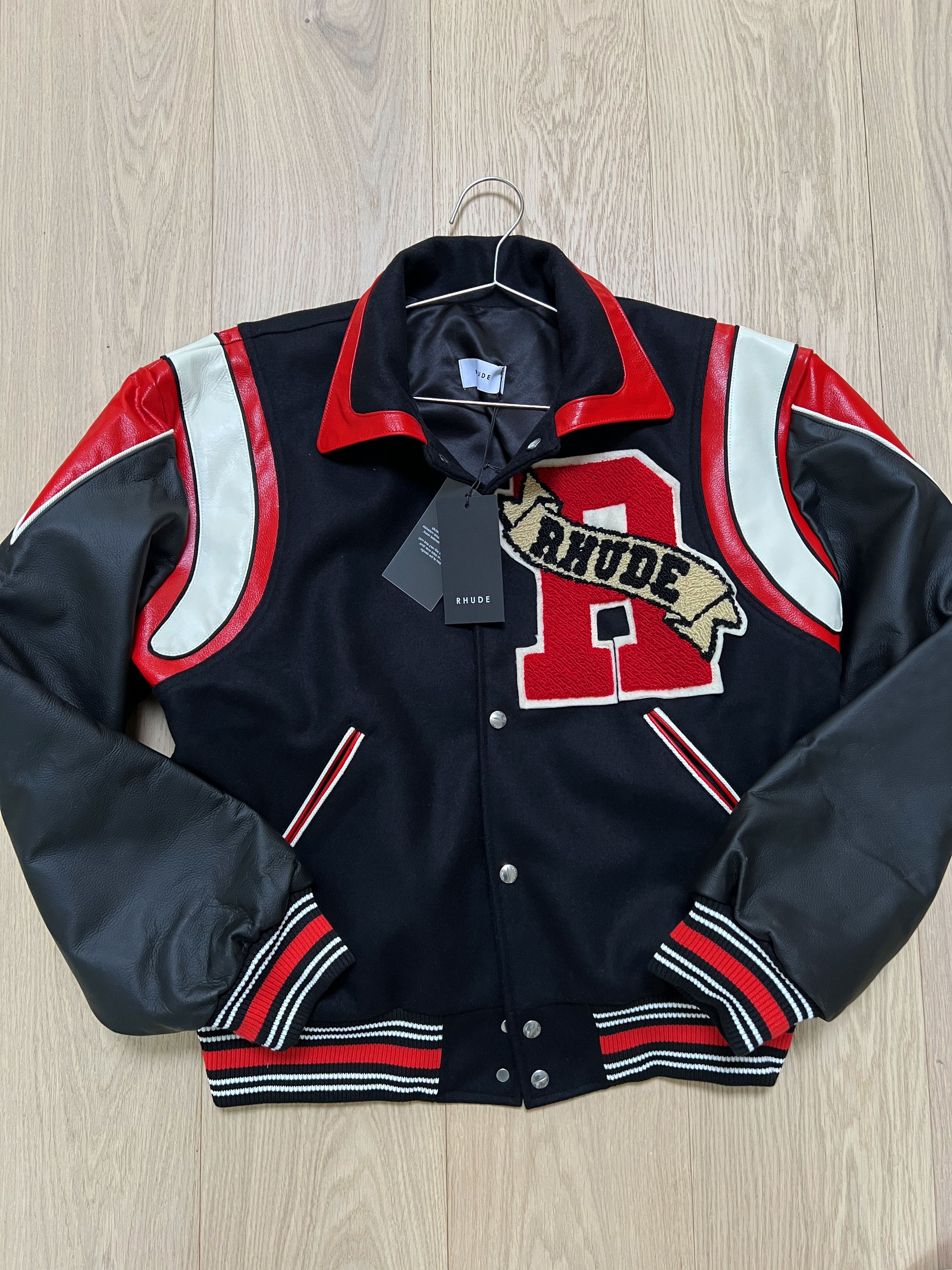 Rhude Rhude Varsity Leather Jacket | Grailed