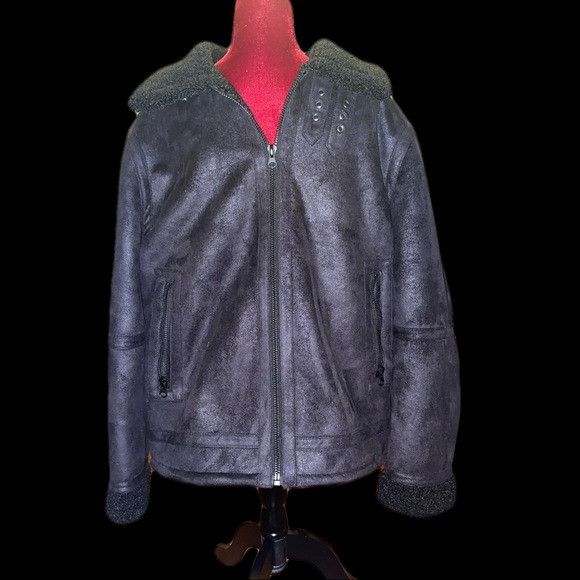 Topman Topman Josh Aviator Faux Leather Jacket - Black | Grailed