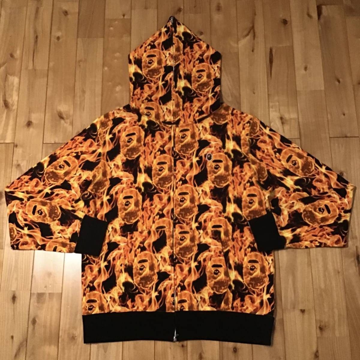 Bape BAPE FLAME full zip hoodie Fire | Grailed